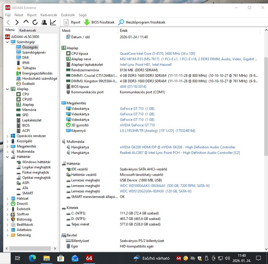 MSI H81M-P33 - 2x DDR3 DIMM - SATA III - USB 3.0 - LGA1150 - HardverApró