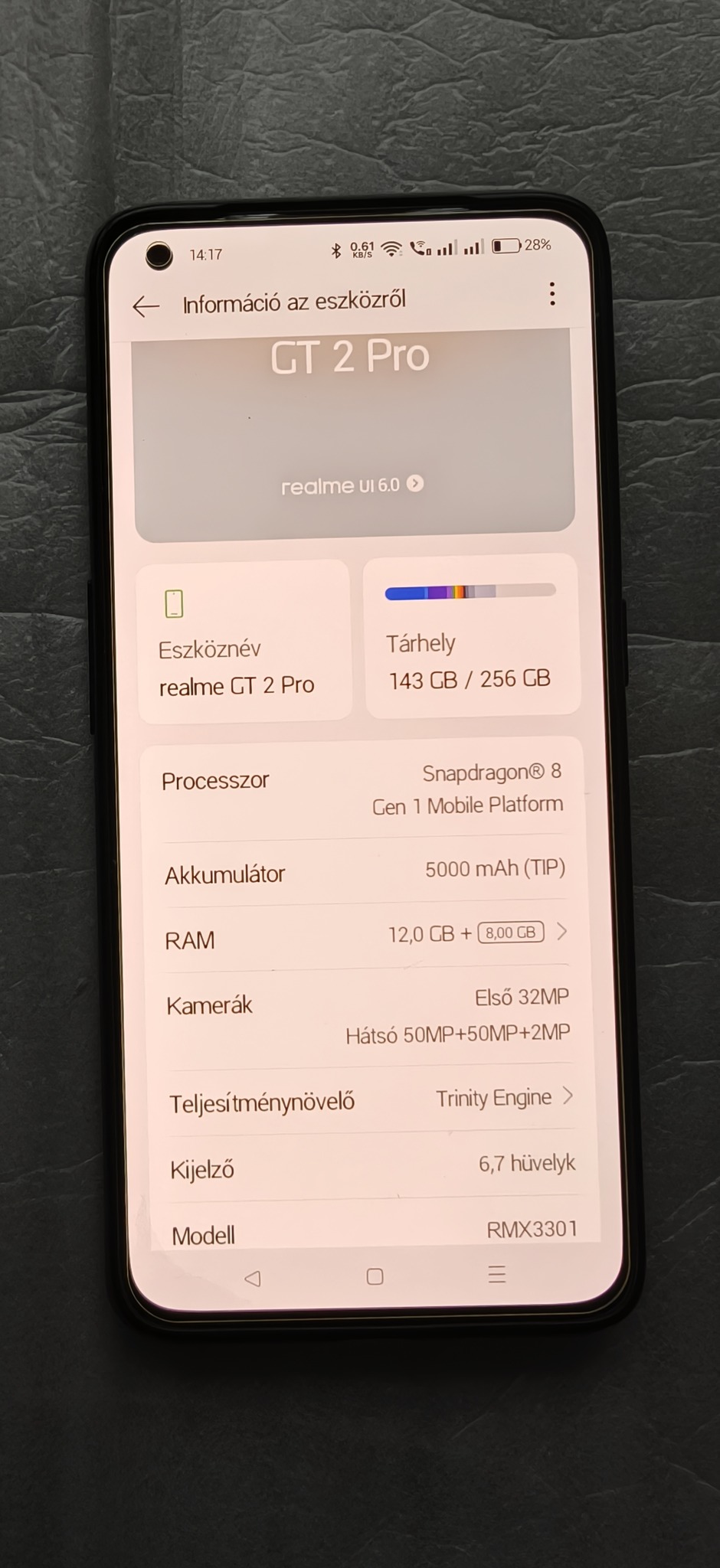 Realme Gt 2 Pro 12/256 5G dual sim, kártyafüggetlen - HardverApró