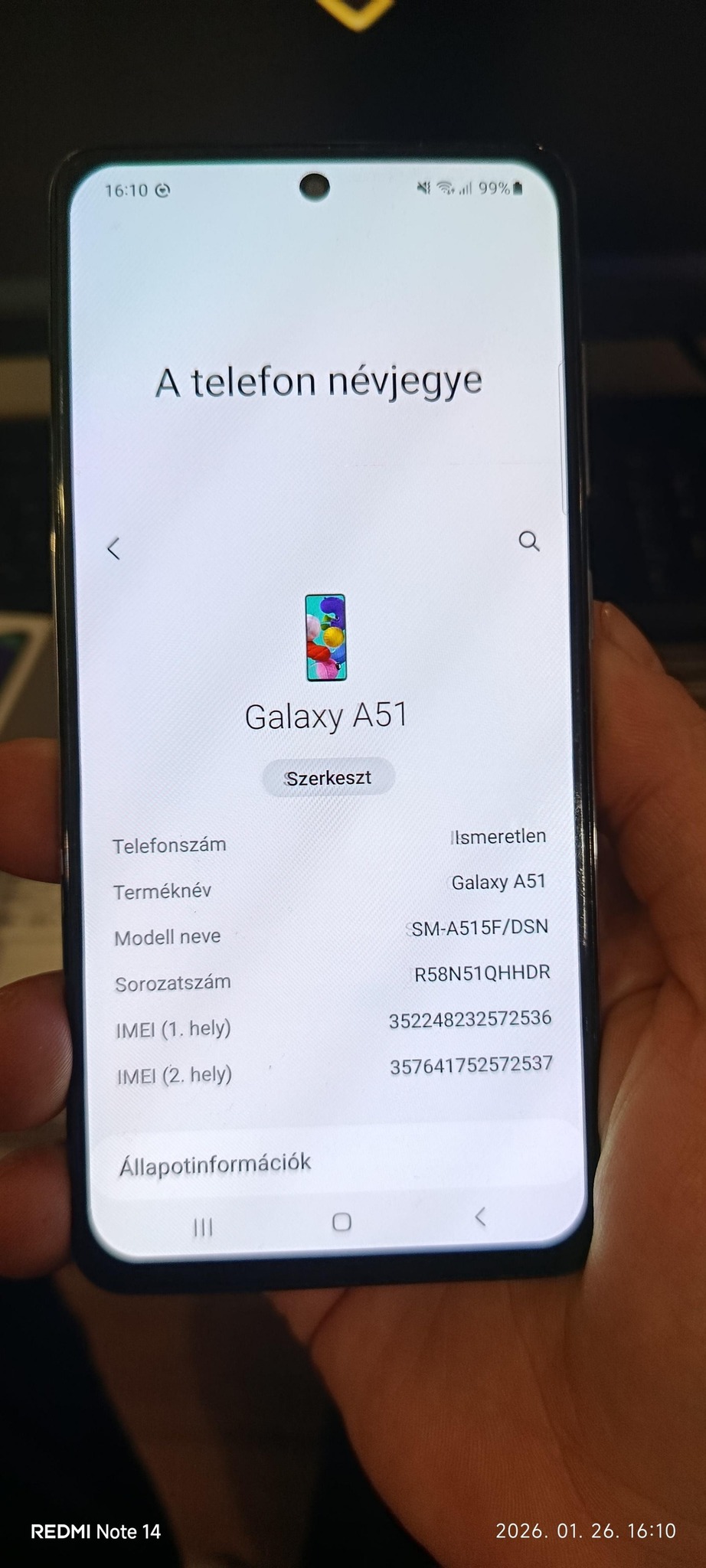 Samsung Galaxy A51. 4GB RAM. 128GB. Dual Sim. Gyári független ...