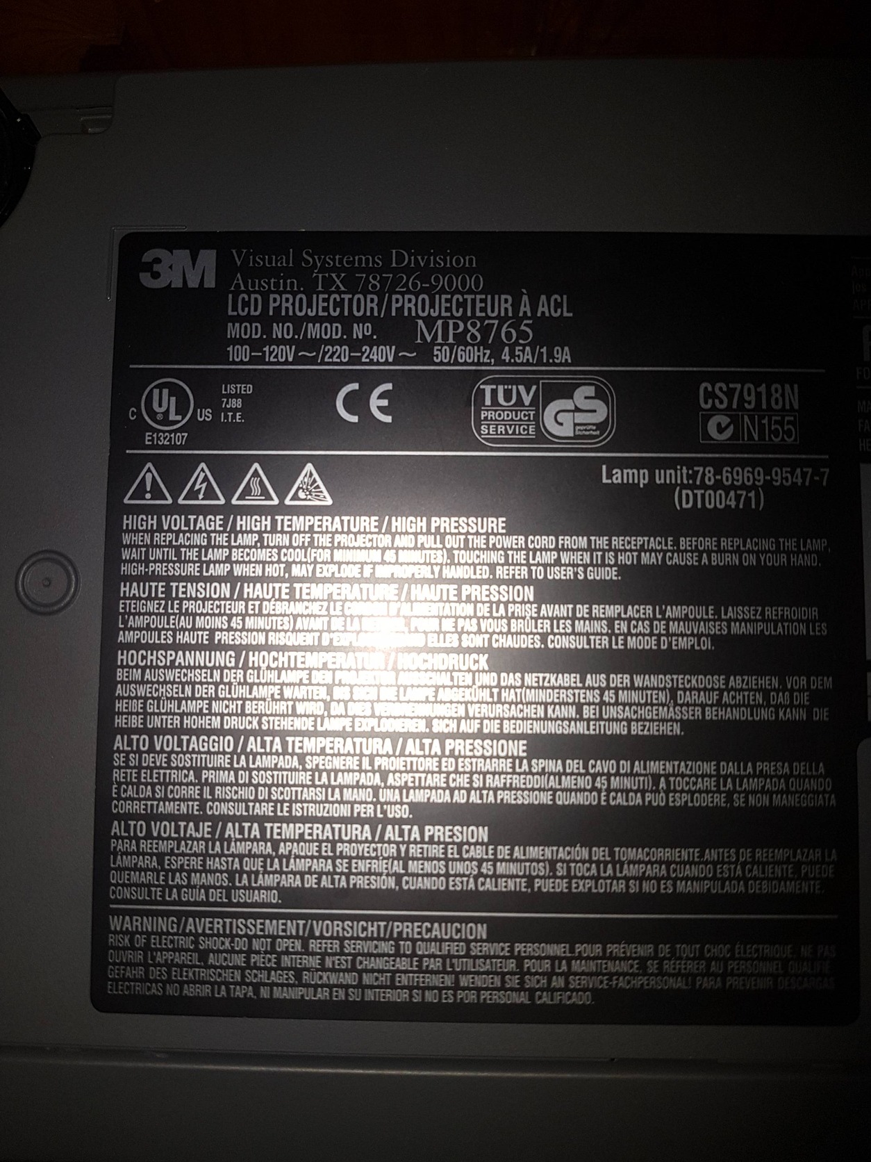 3M MP8765 Multimedia Projektor XGA konferenciatermi projector - HardverApró