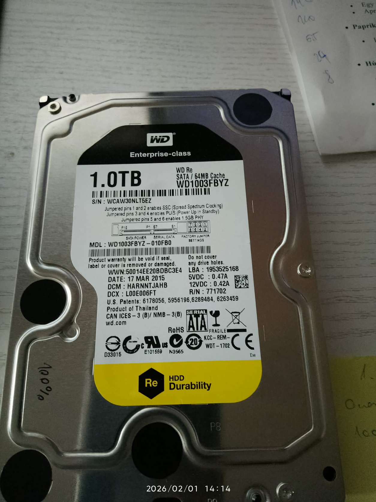 ÚJ! WD 1TB WD1003FBYZ 3,5" SATA HDD - HardverApró