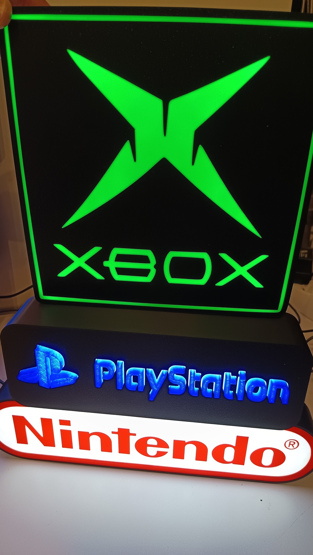Villágító Konzol Gamer logó, LED reklám tábla LightBox PS Xbox Sega ...