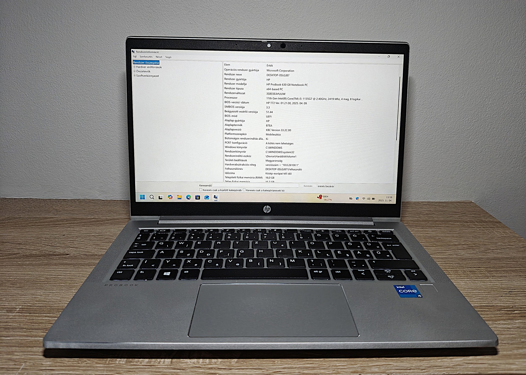 HP ProBook 630 G8 i5-1135G7/16GB/256 SSD/13.3 " FHD magyar bill. laptop ...