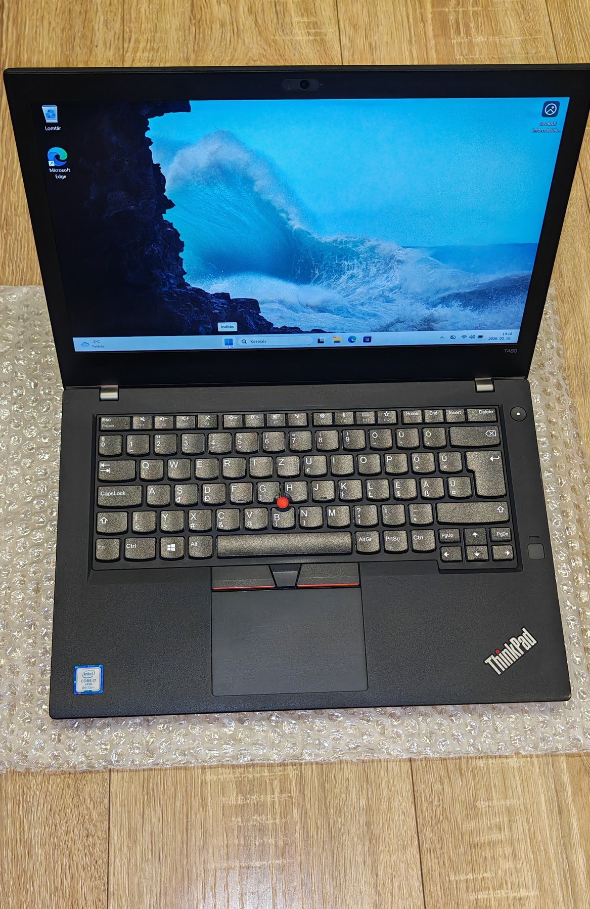Lenovo Thinkpad T480: I7-8650U/16GB/512GB/FHD - HardverApró