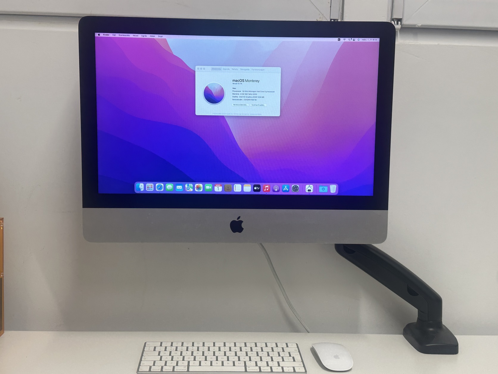 Apple iMac 21,5" 2015 Late / 8GB DDR3 / 1TB HDD / Bill+Egér 6 hó ...