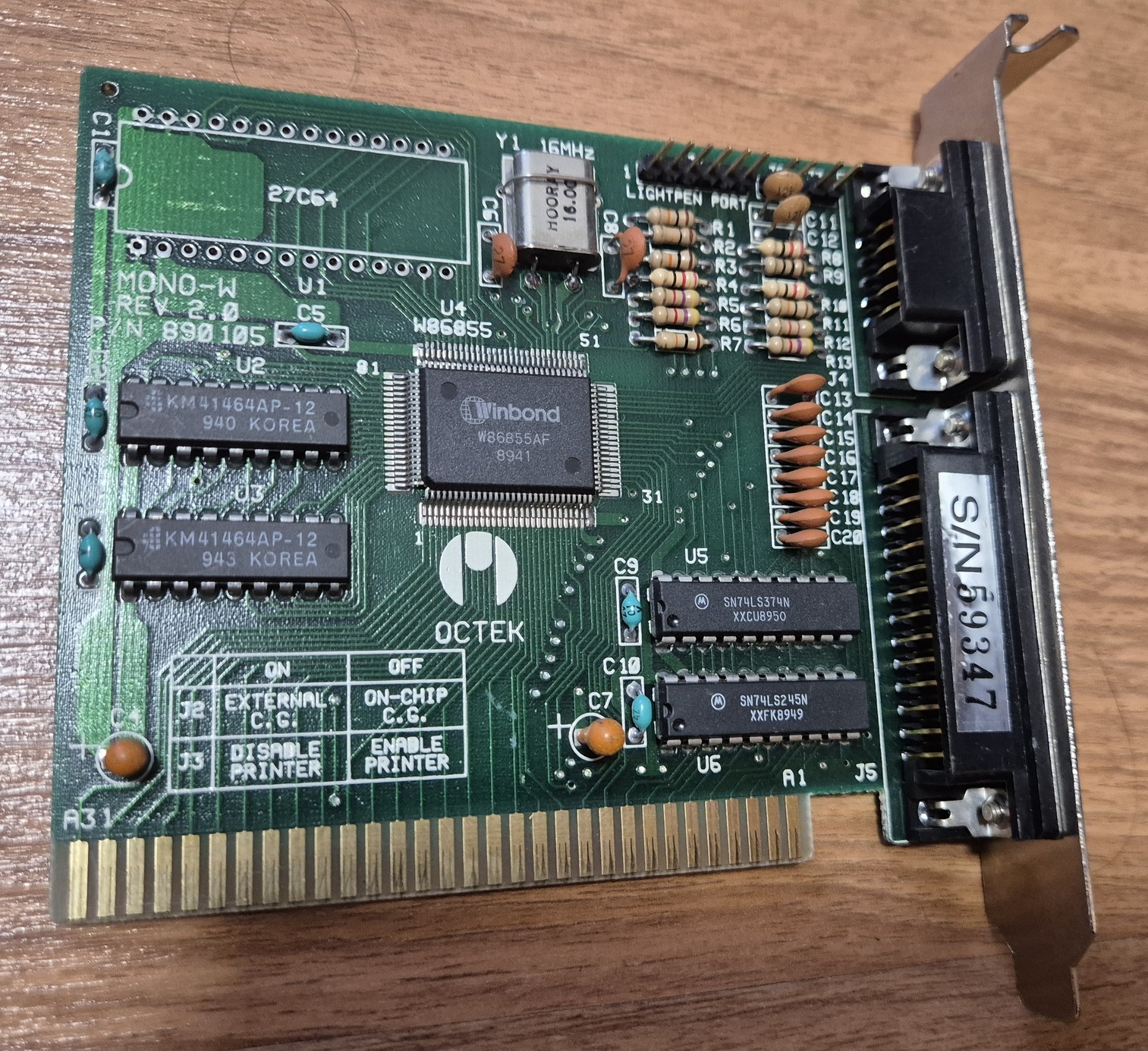 Octek G2 (286) + 1MB + Hercules - HardverApró
